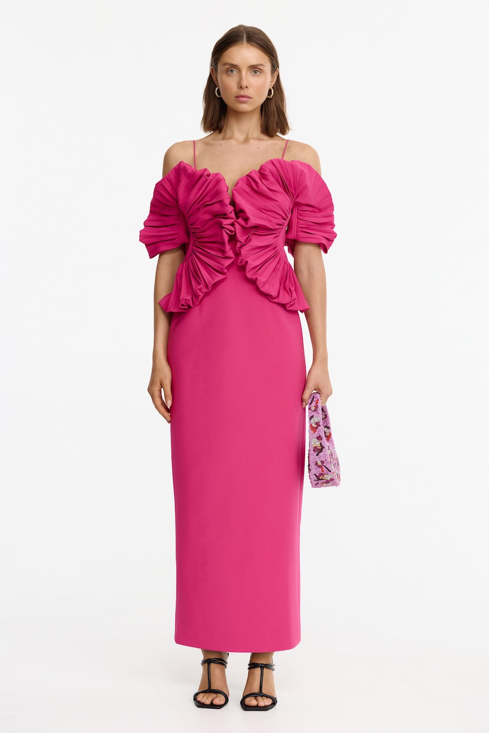 ACLER Darnhill Midi Dress with Frilled Sleeves
